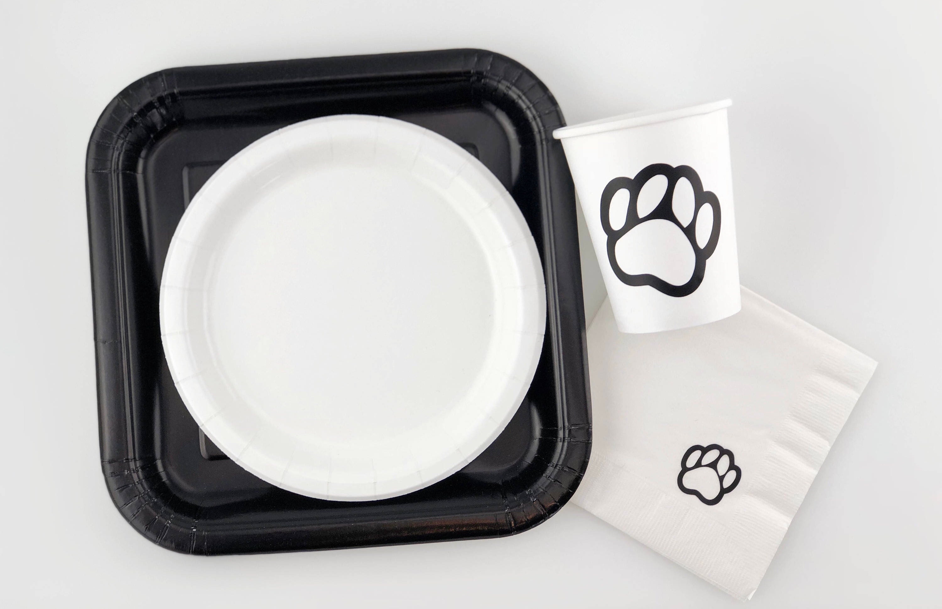 Paws Party Set Dog Birthday Party Paw Print Paper Plates | Etsy