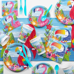 Flamingo Plates - Tropical Party, Flamingo Birthday, Luau Party, Party ...