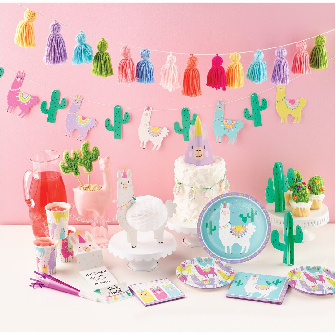 Llama Cactus Banner Llama Party Decorations, Llama Birthday, Llama ...