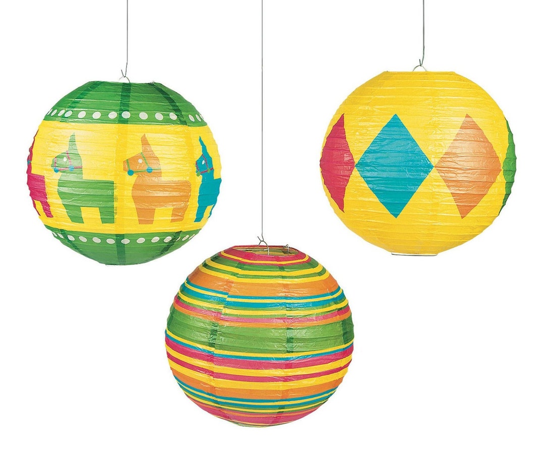 Fiesta Paper Lanterns - Fiesta Party Decorations, Fiesta Birthday ...
