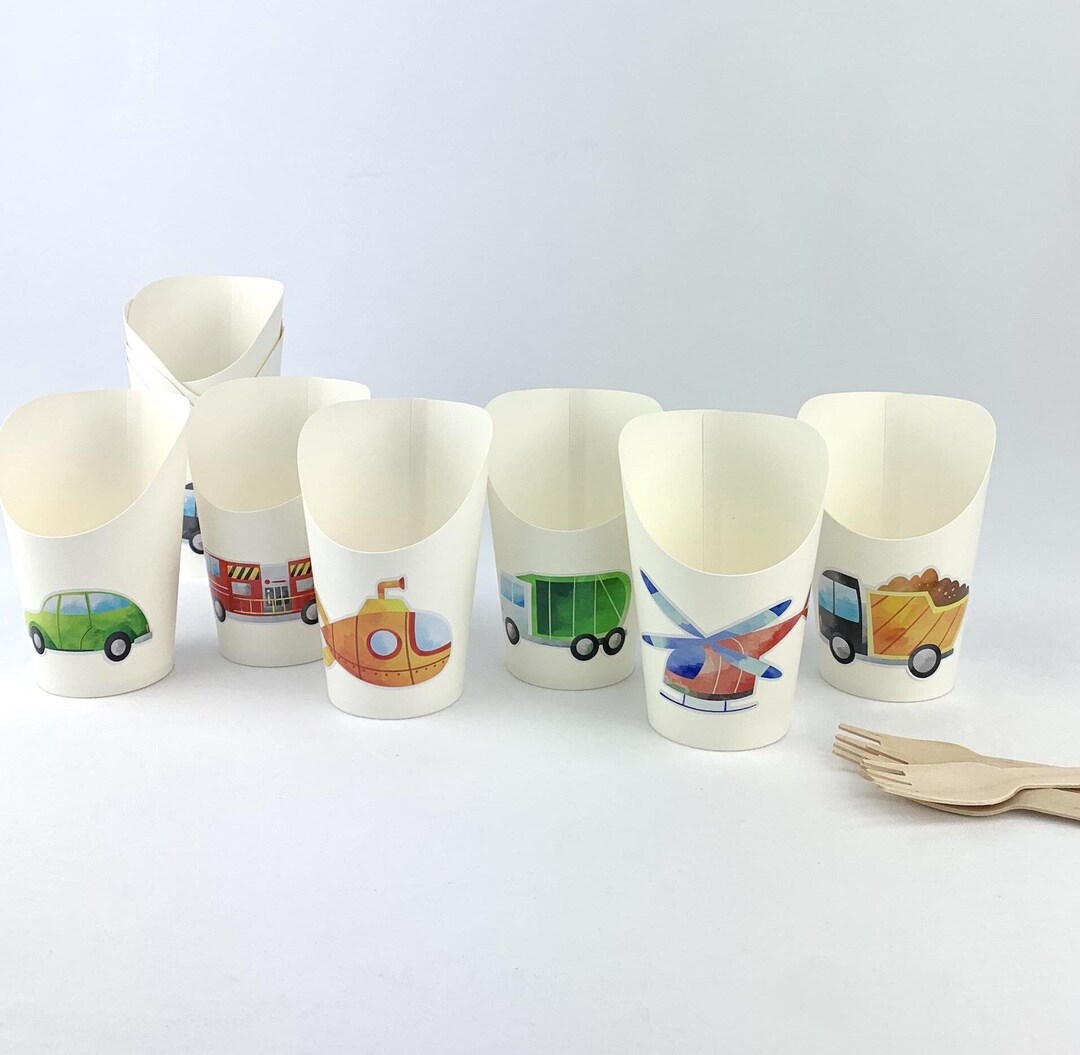 Transportation Party Snack Cups - Vehicle Party Supplies, Automobile ...