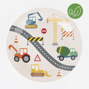 Construction Vehicles Plates - Construction Birthday Plates ...