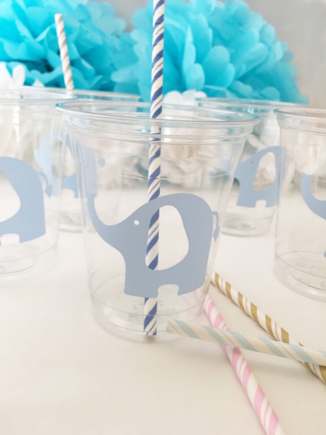 Elephant Party Cups Elephant Baby Shower Zoo Cups | Etsy