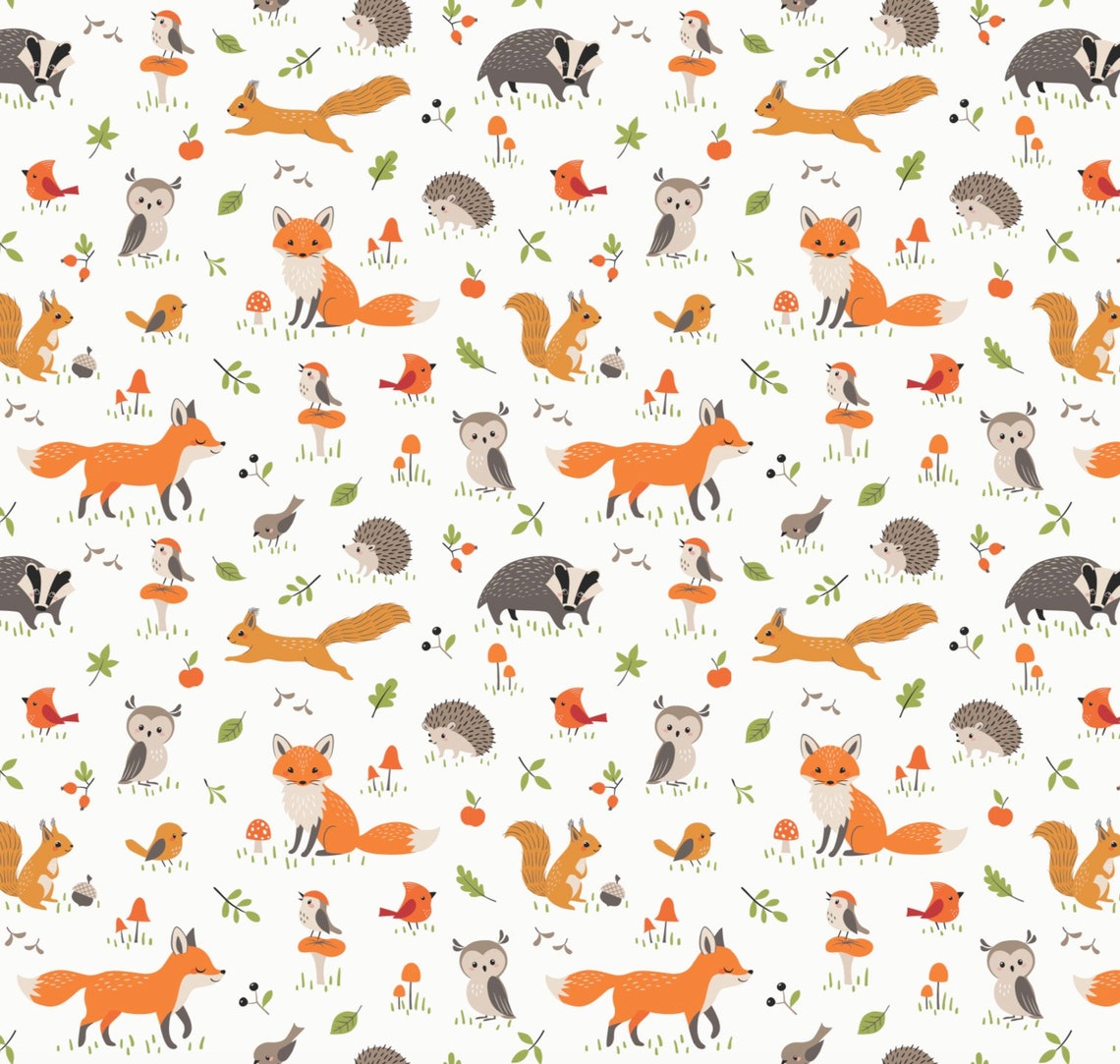 Woodland Gift Wrap Fox Wrapping Paper Baby Shower Gift - Etsy