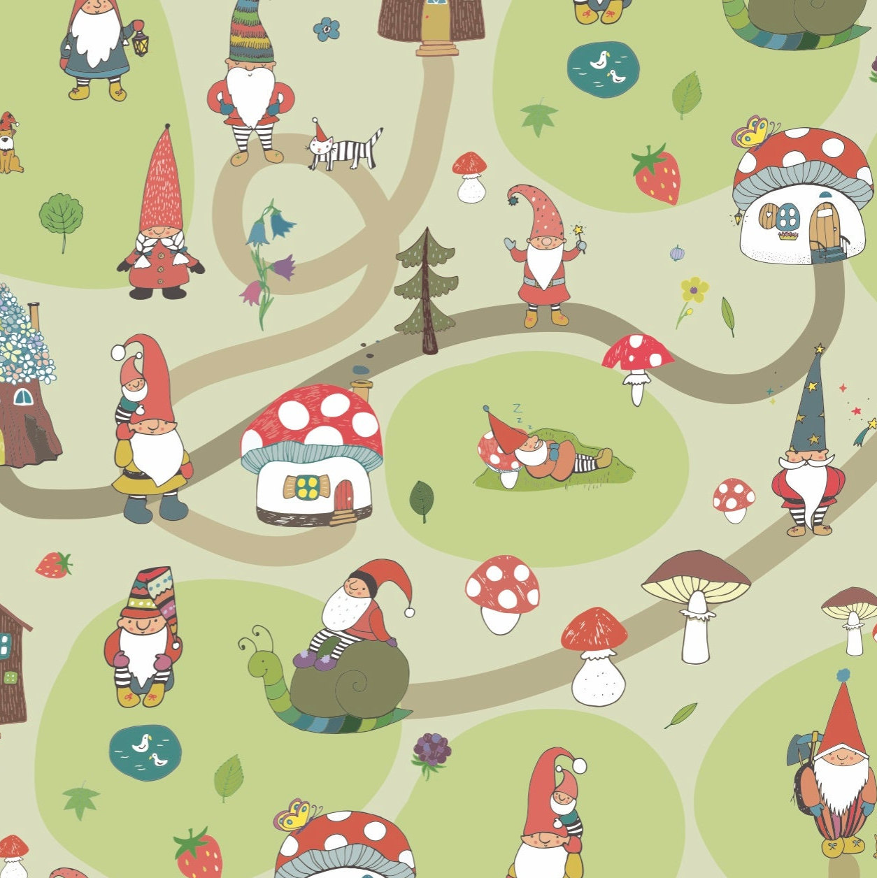 Gnome Wrapping Paper Gnome Gift Wrap Gnome Christmas Gnome - Etsy