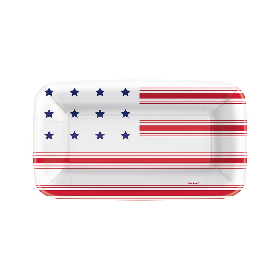 USA Flag Paper Plates, Patriotic Party Supplies, Stars and Stripes ...