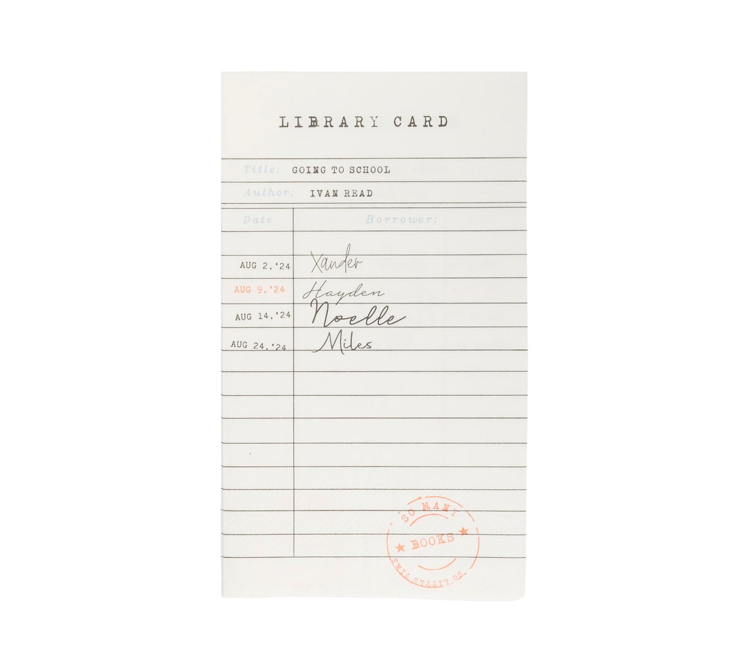 Book Napkins 24ct - Library Card Napkins, Book Club Party, Back to ...
