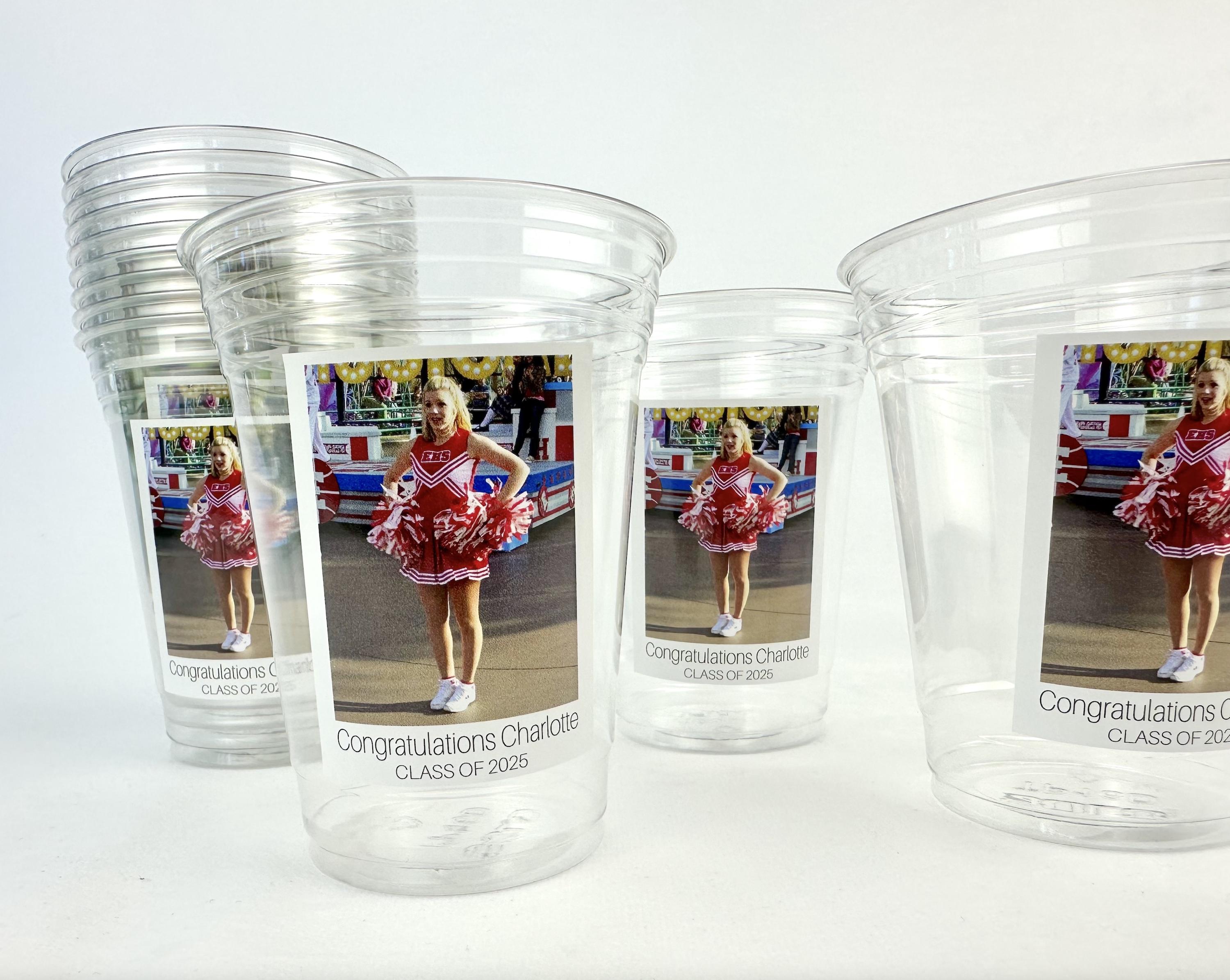 Personalized Photo Party Cups - 16oz Custom Plastic Cups With Picture ...