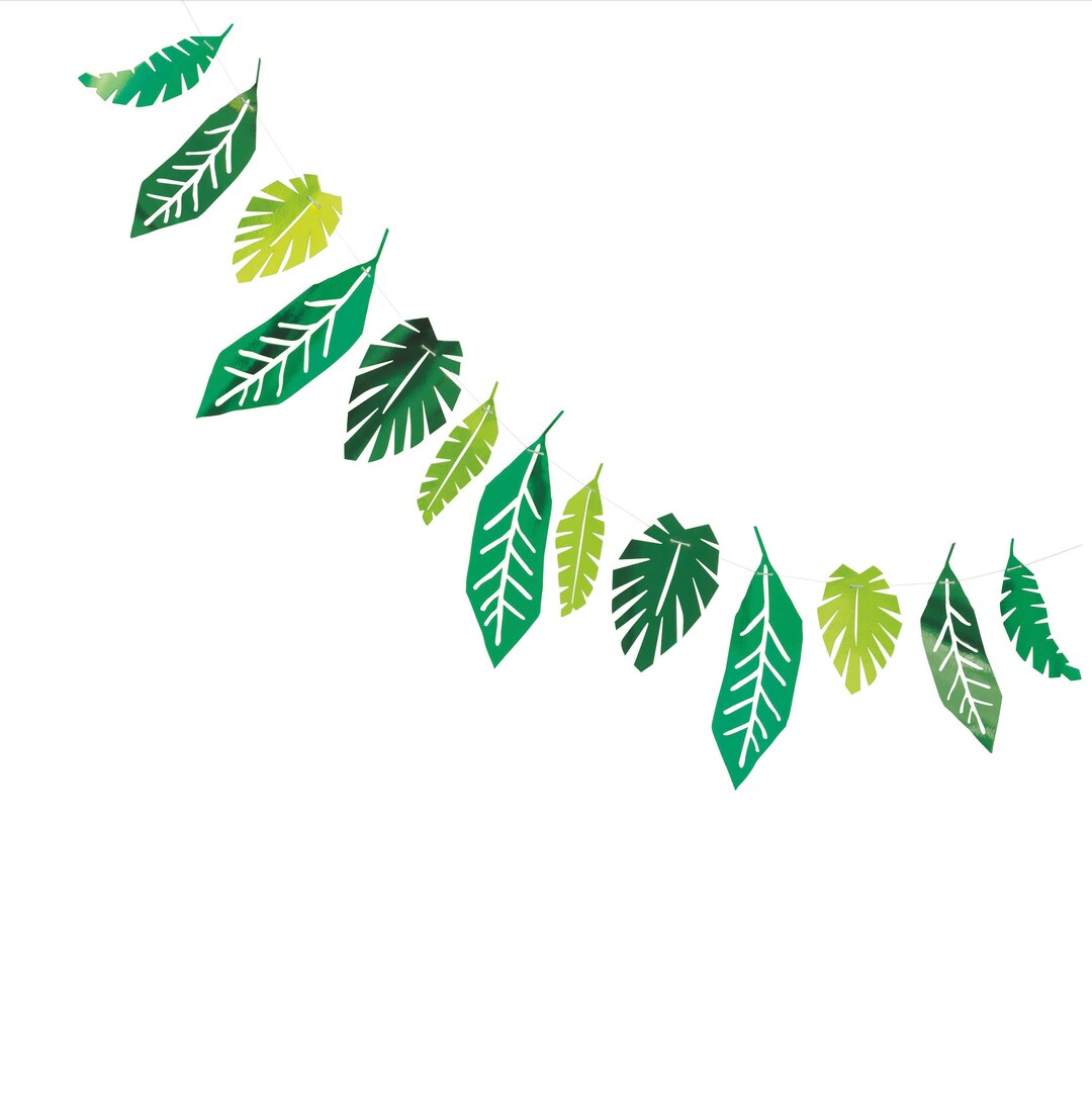 Tropical Leaf Banner - Tropical Party Banner, Tropical Party ...