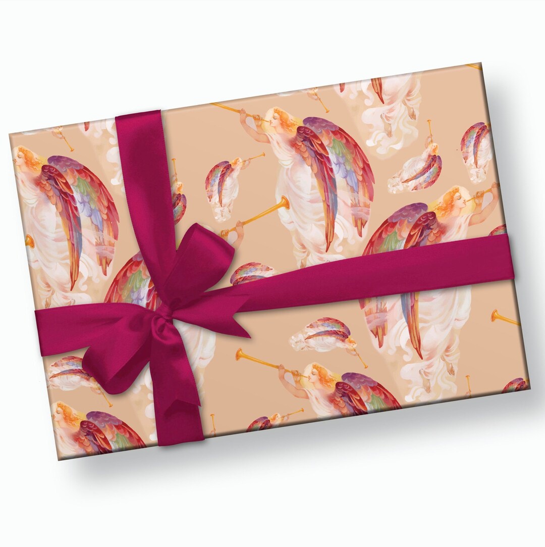 Angel Gift Wrap - Christmas Wrapping Paper, Holiday Wrapping Paper ...