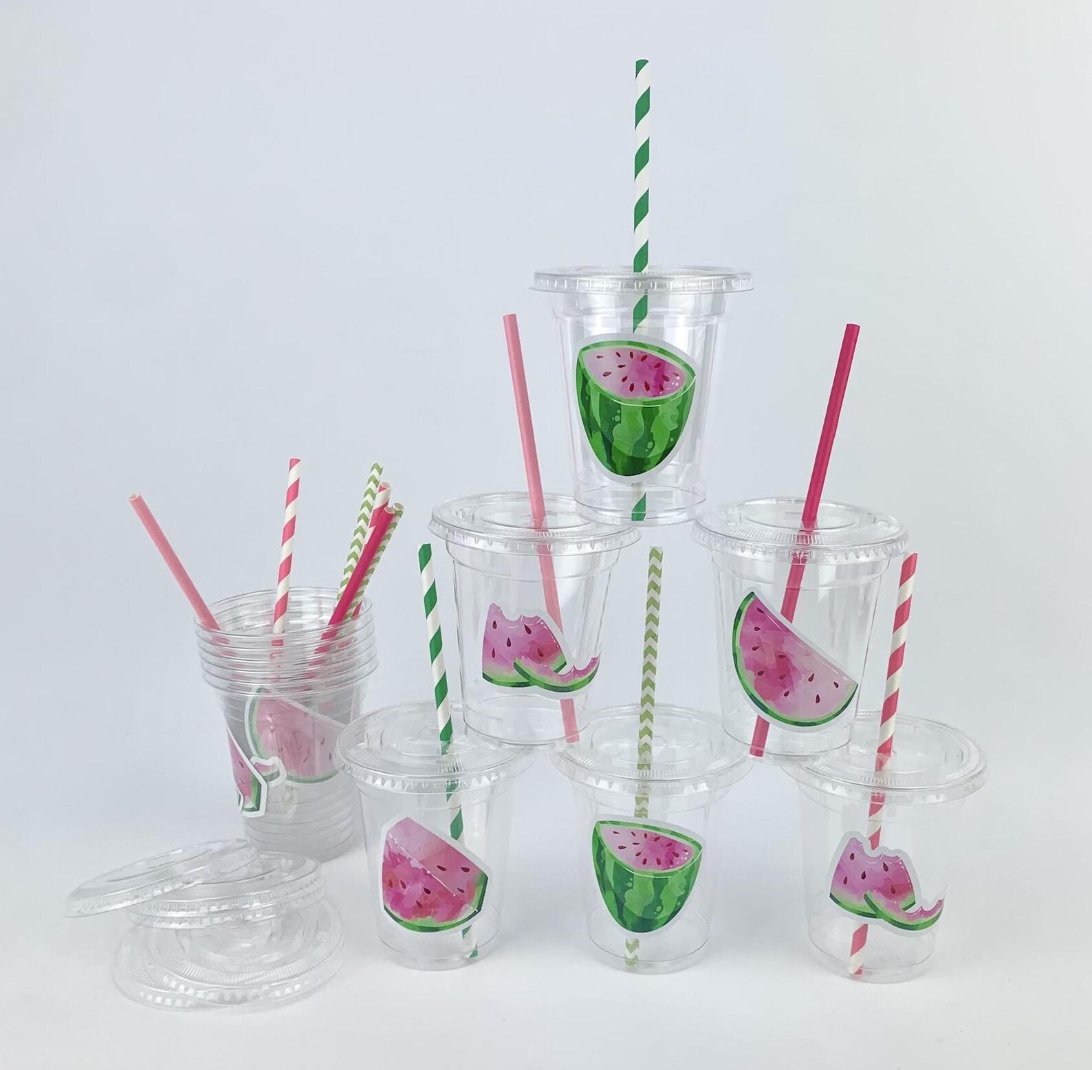 Watermelon Party Cups 12ct - Fruit Birthday Cups, Watermelon Party ...