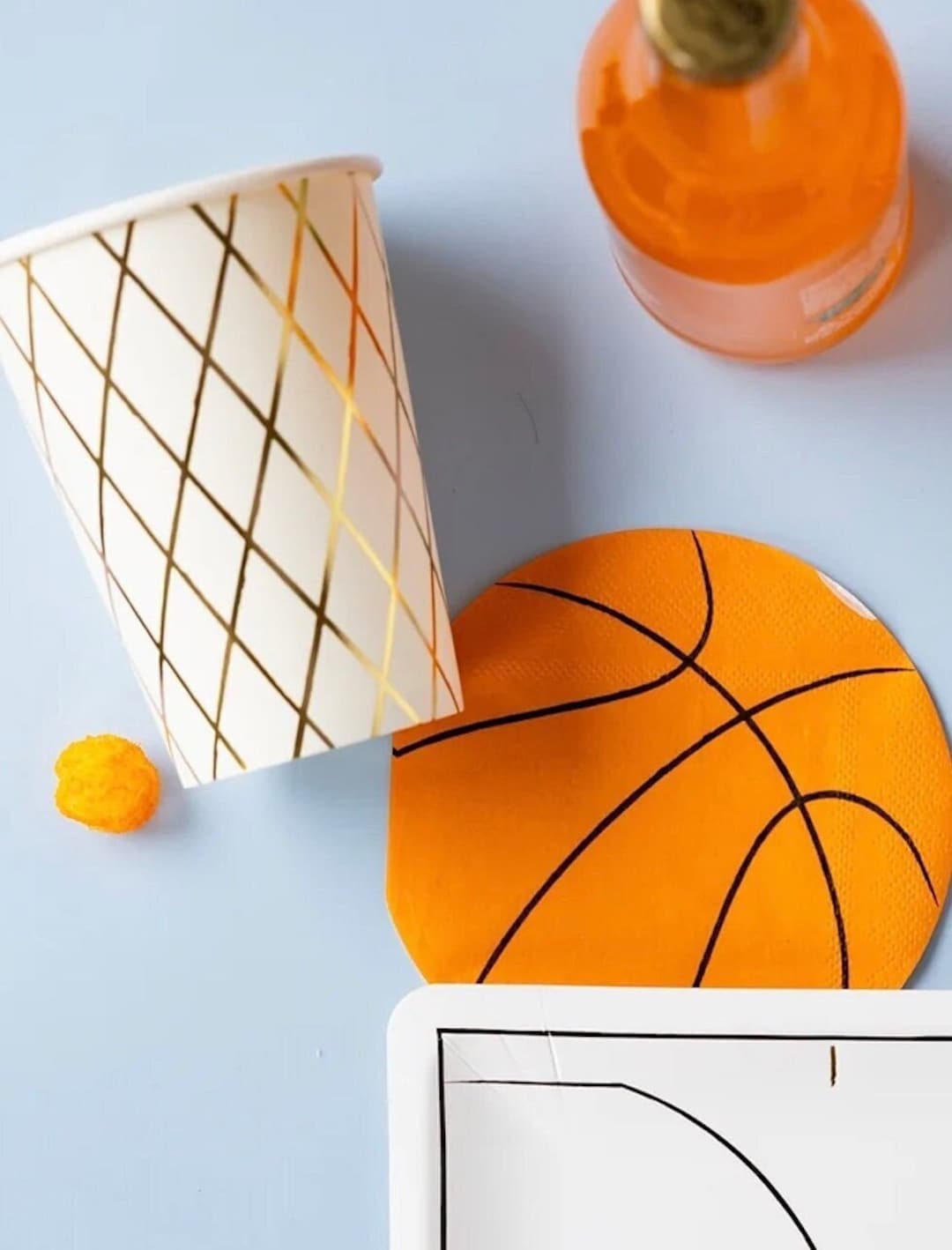 Basketball Party Cups - Paper Drink Cups, Sports Birthday, Basketball ...