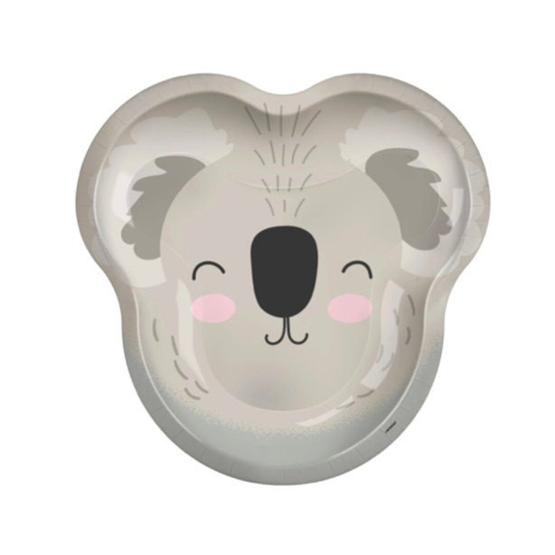 Large Koala Shaped Plates, Paper Dinner Plates, Safari Birthday ...