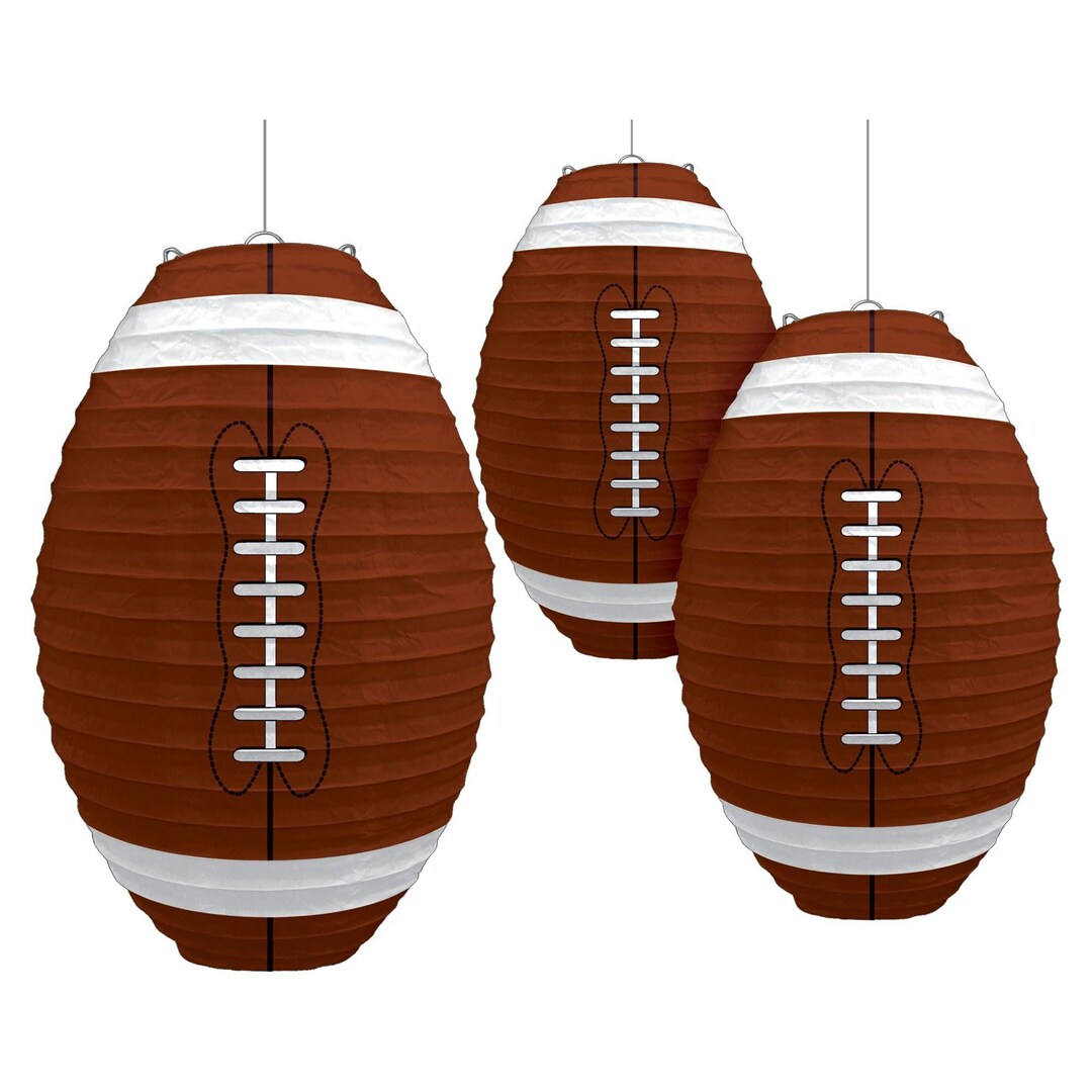 Football Party Lanterns - Sports Birthday Decorations, Game Day Party ...