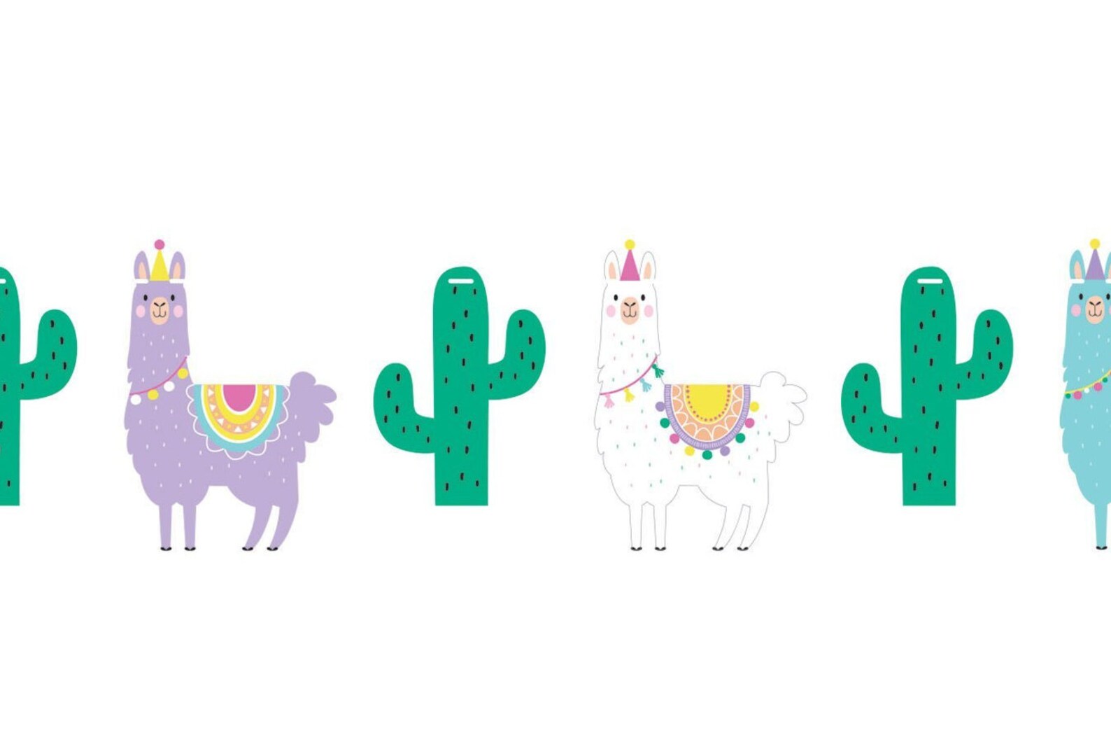 Llama Cactus Banner Llama Party Decorations Llama Birthday | Etsy