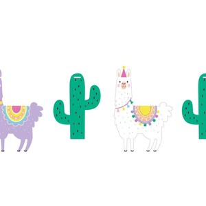 Llama Cactus Banner Llama Party Decorations, Llama Birthday, Llama ...
