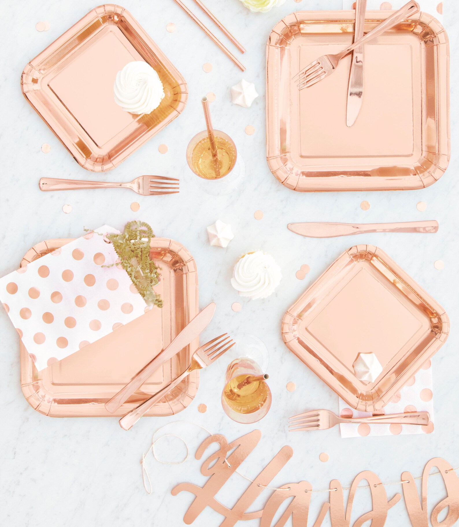 9 Rose Gold Plates Rose Gold Bachelorette Bridal - Etsy