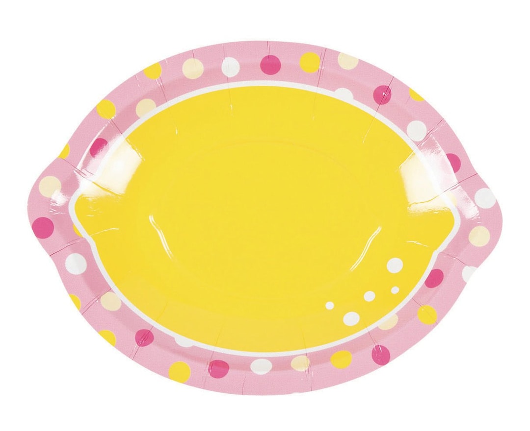 Pink Lemon Plates - Pink Lemonade Party, Fruit Party Plates, Lemon ...