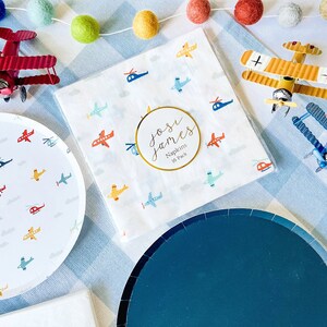 Plane Birthday Napkins 16ct - Aviation Retirement Party, Airplane Baby ...