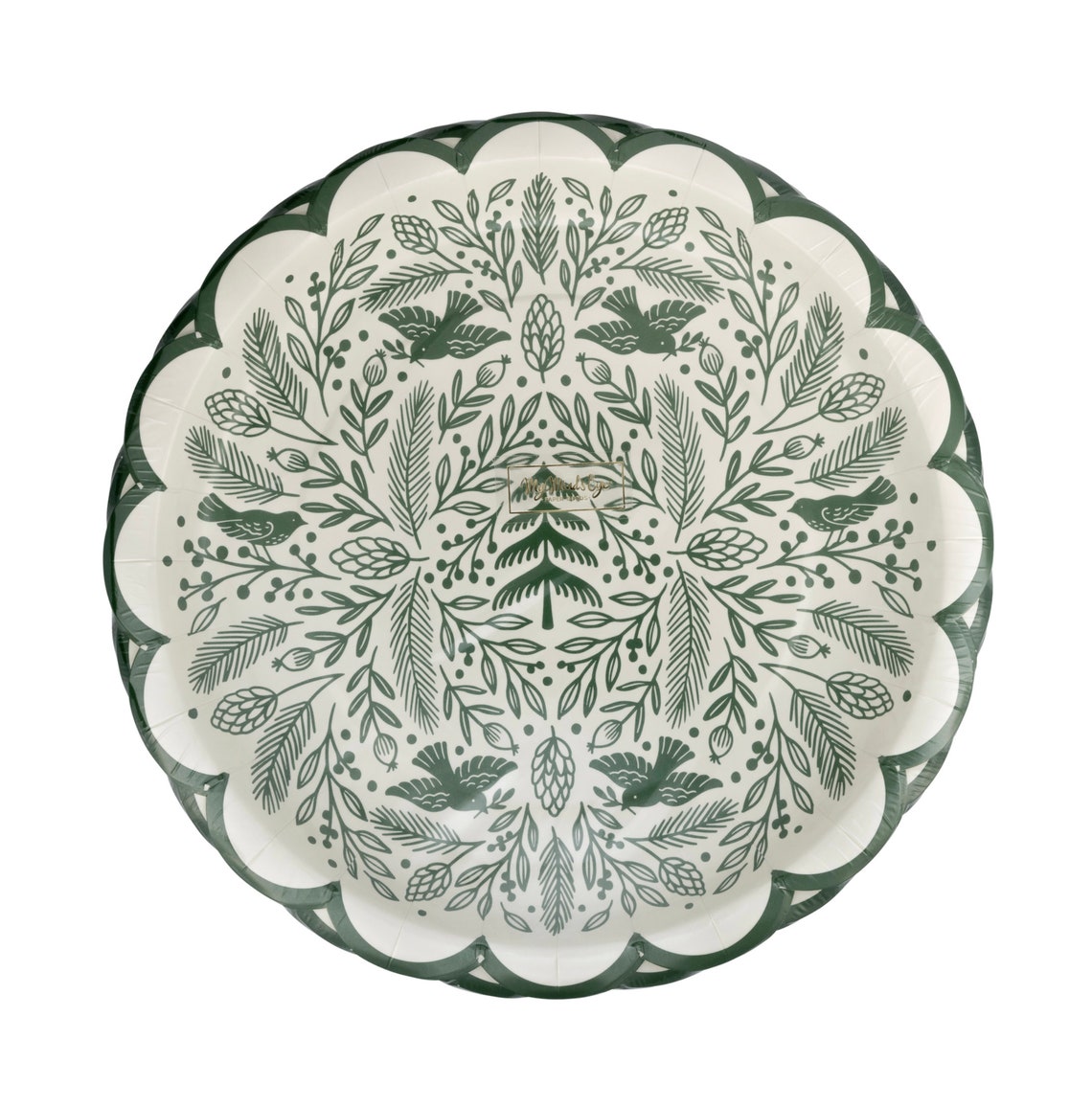 Christmas Dinner Plates 8ct - Elegant Paper Plates, Greenery Plates ...