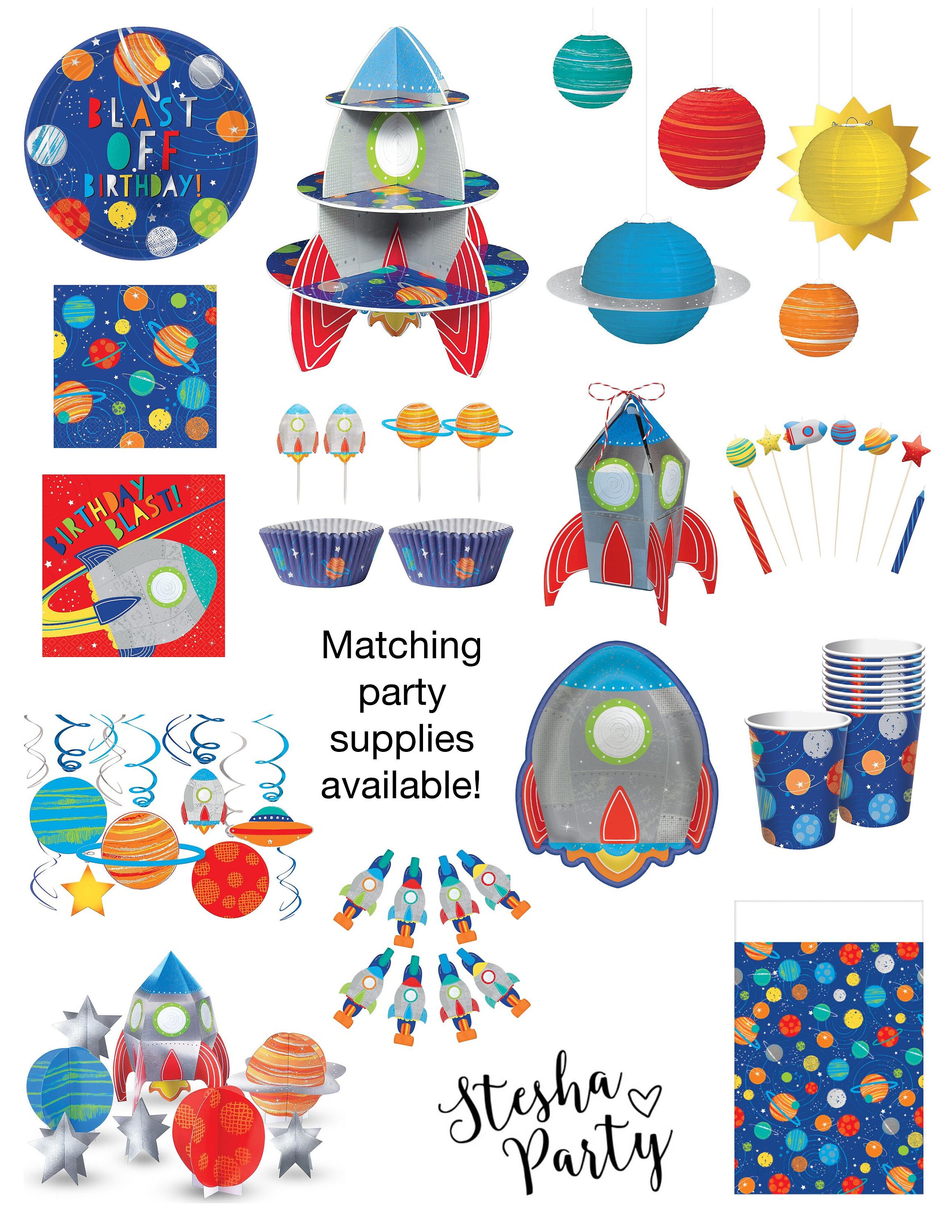 Blast Off Birthday Banner Space Party Decorations Party | Etsy