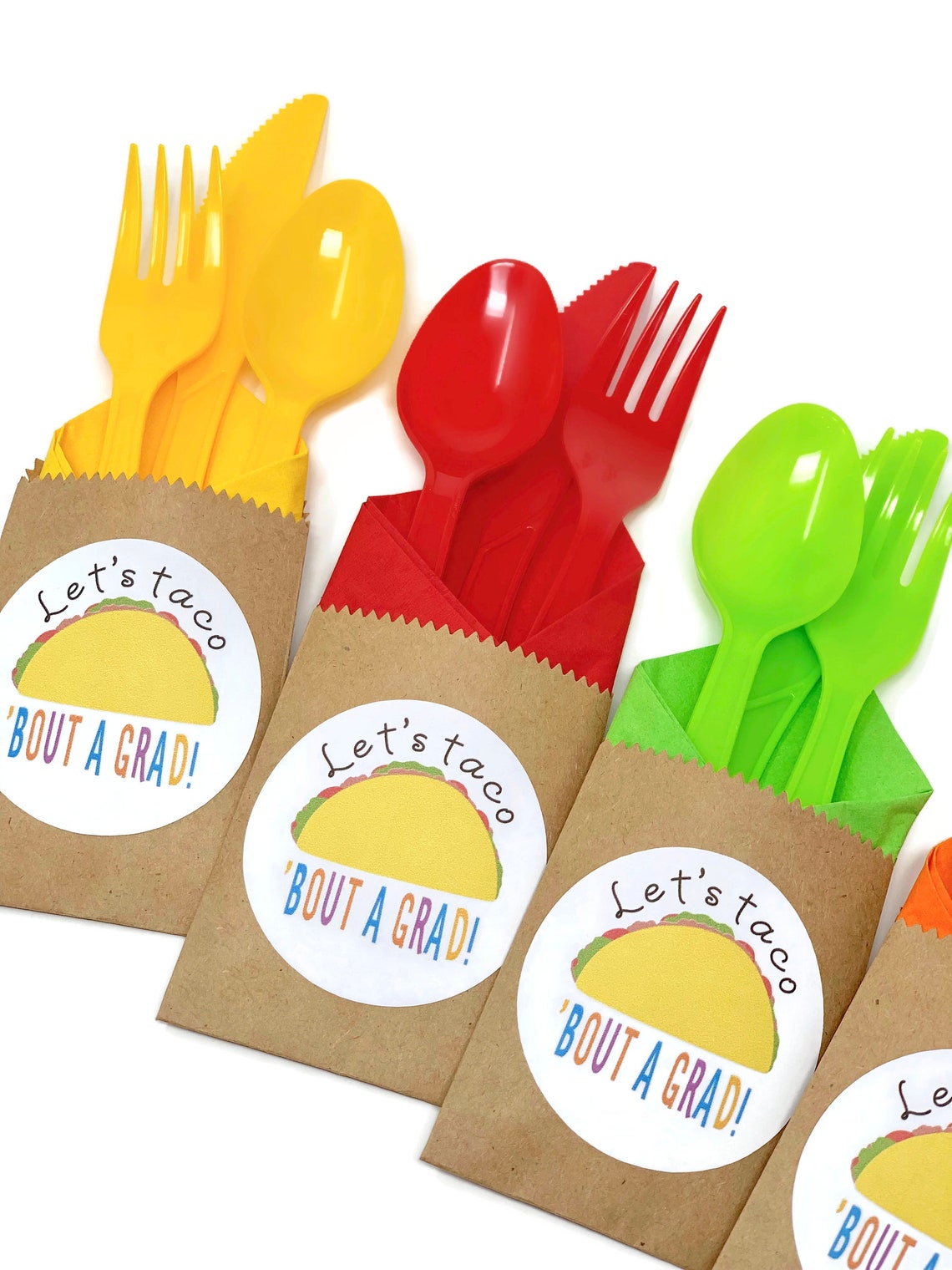 Taco Graduation Party Cutlery Bags - Fiesta Graduation, Graduation ...