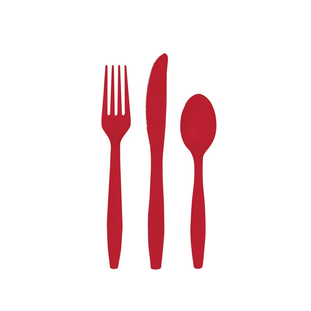 24-set Red Cutlery - Utensils - Wedding Cutlery - Birthday Party ...