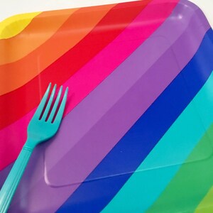 9 Rainbow Plates Rainbow Party Plates Rainbow - Etsy
