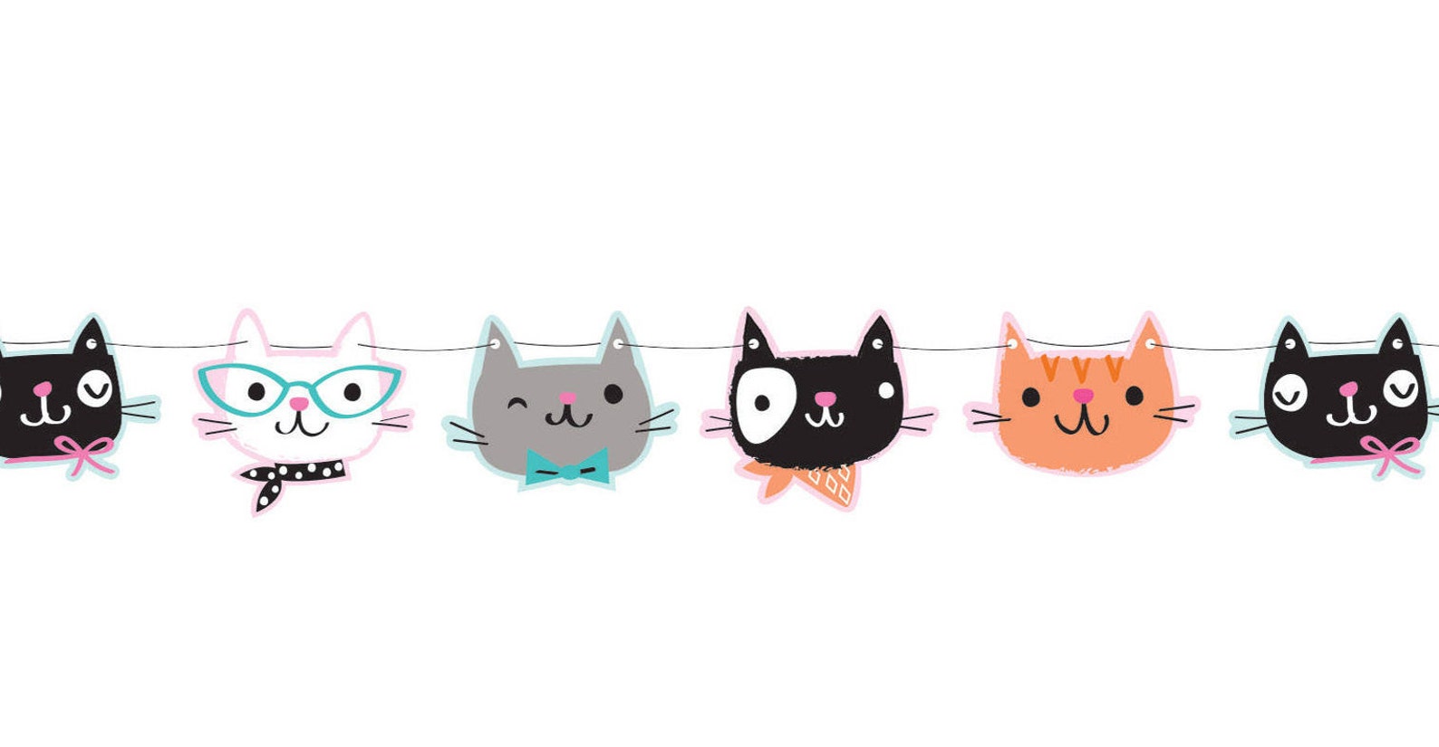 Cat Banner Meow Birthday Kitten Birthday Kitty Birthday - Etsy