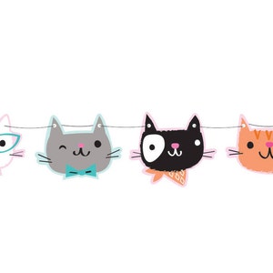 Cat Banner - Meow Birthday, Kitten Birthday, Kitty Birthday, Cat ...