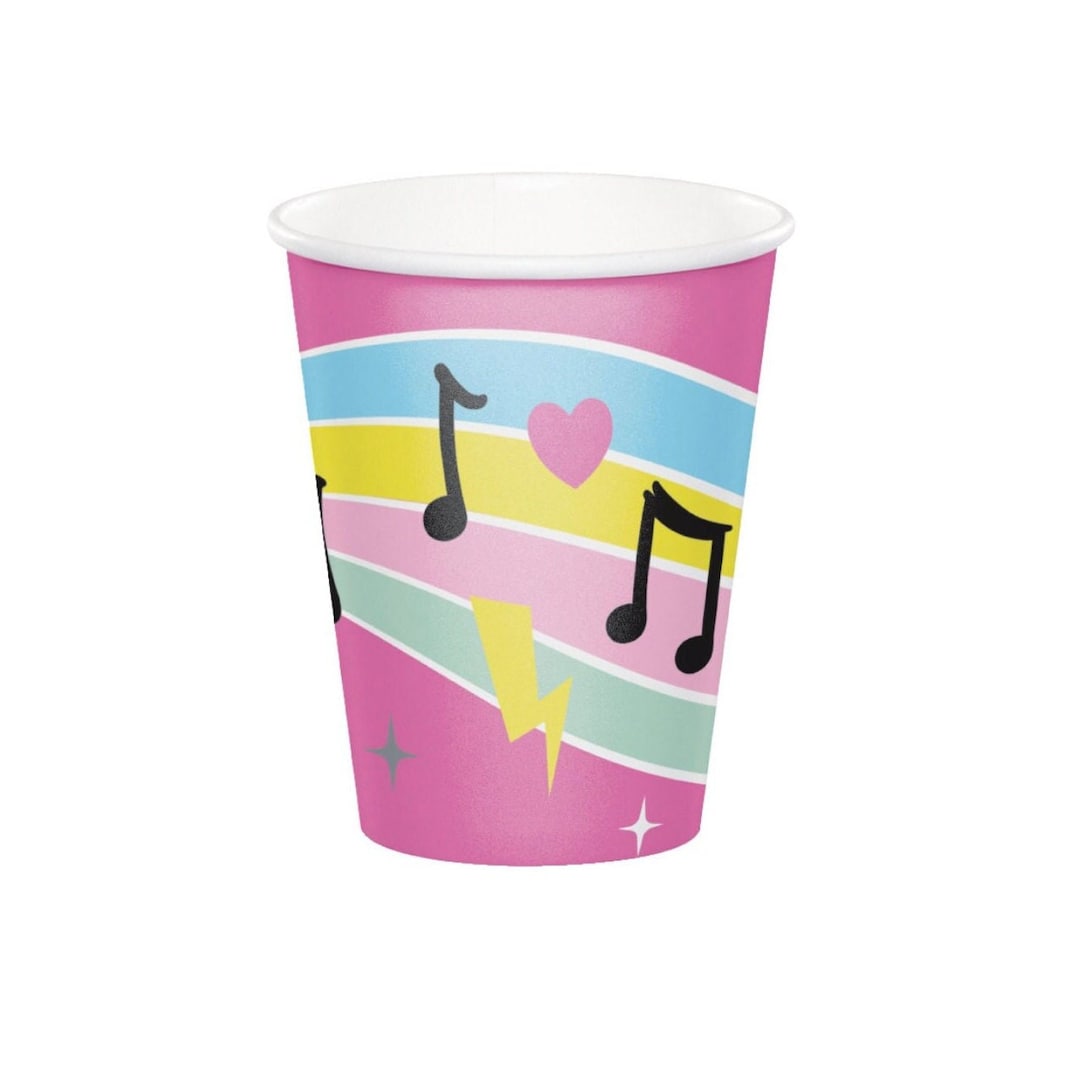 Popstar Party Cups - Karaoke Birthday Decorations, Music Party Supplies ...