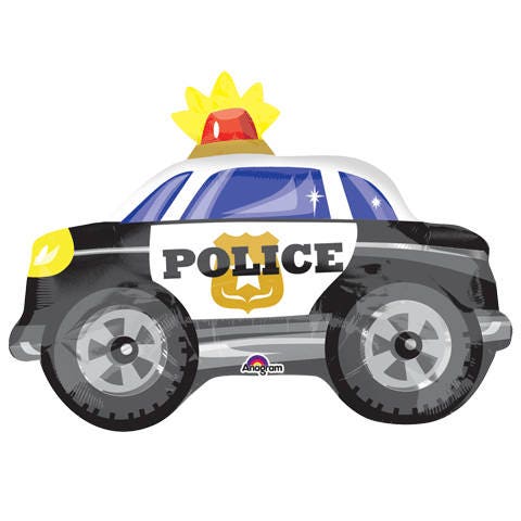 24" Police Car Balloon - Police Birthday, Police Party, Hero Party, Cop ...