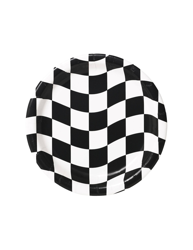 7 Checkered Flag Plates Race Car Birthday Party - Etsy