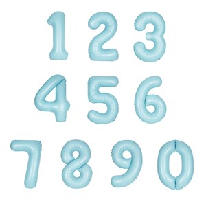 34" Pastel Blue Number Balloons - Boy Birthday Balloons, Birthday Party ...