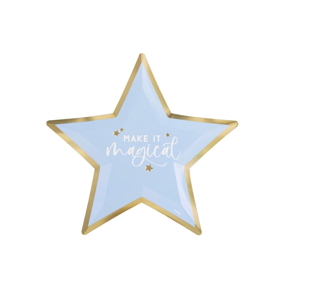 Make It Magical Star Plates 8ct - Unicorn Birthday Party Decorations ...
