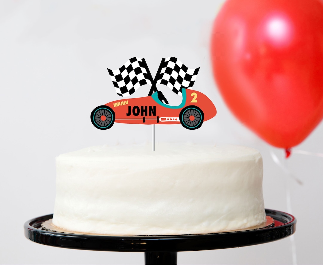 Custom Race Car Cake Topper - Racing Birthday Cake Topper, Race Car ...