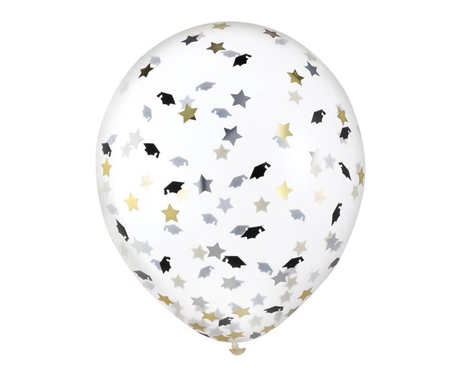 6 Graduation Confetti Balloons - Graduation Balloon Decorations ...