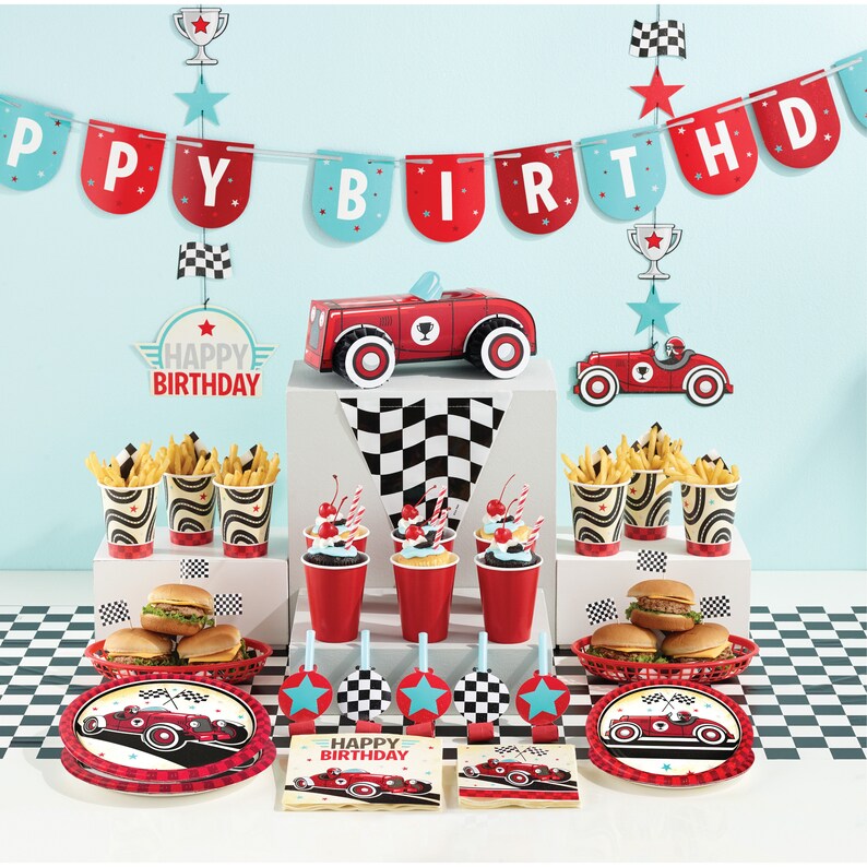 Race Car Cups - Race Car Birthday, Race Car Party Decorations, Race Car ...