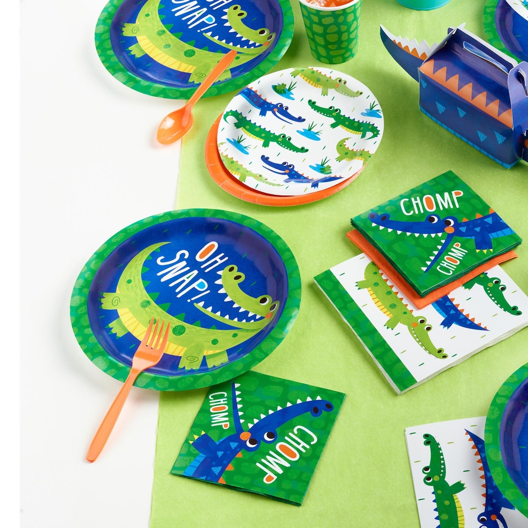 9 Alligator Plates Alligator Party Supplies, Alligator Party Plates ...