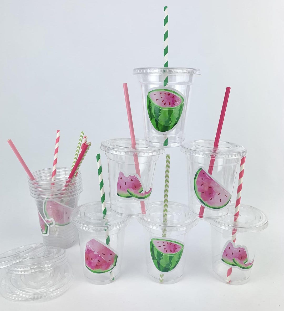 Watermelon Party Cups 12ct - Fruit Birthday Cups, Watermelon Party ...
