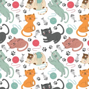 Kitty Cat Wrapping Paper - Kitten Wrapping Paper, Cat Birthday, Cat ...