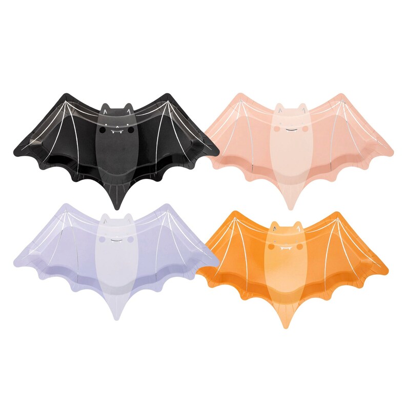 Bat Party Plates - Halloween Party Supplies, Bat Birthday Decorations ...