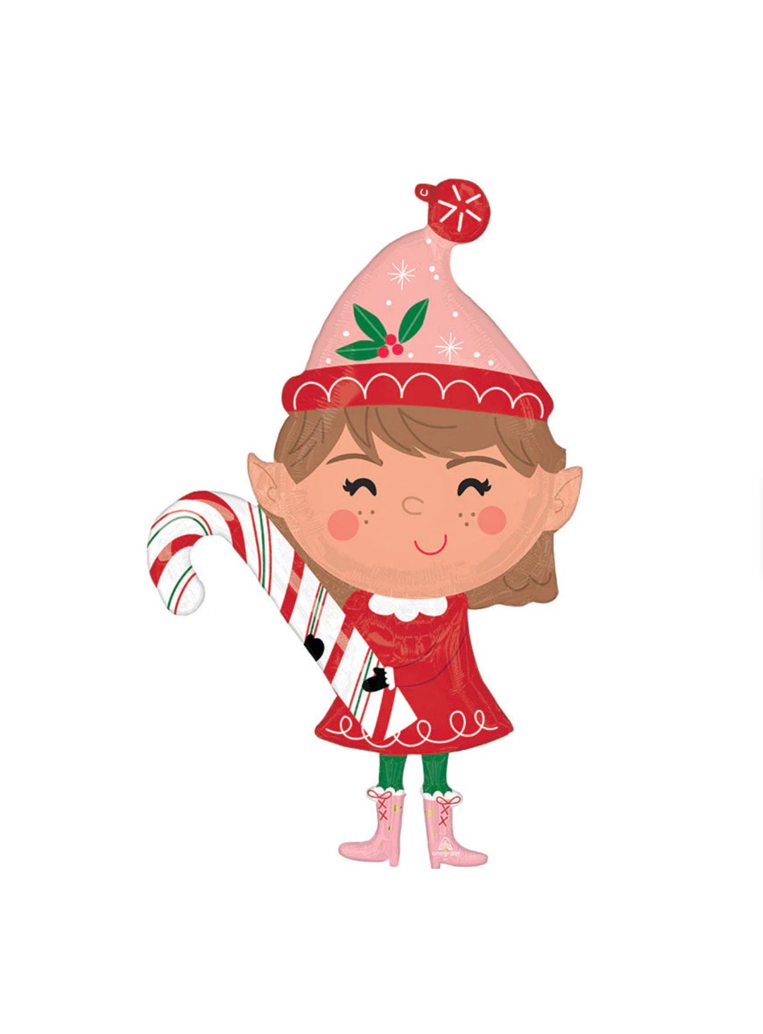 Christmas Elf Balloon - Pink Christmas Party Supplies, Holiday Birthday ...