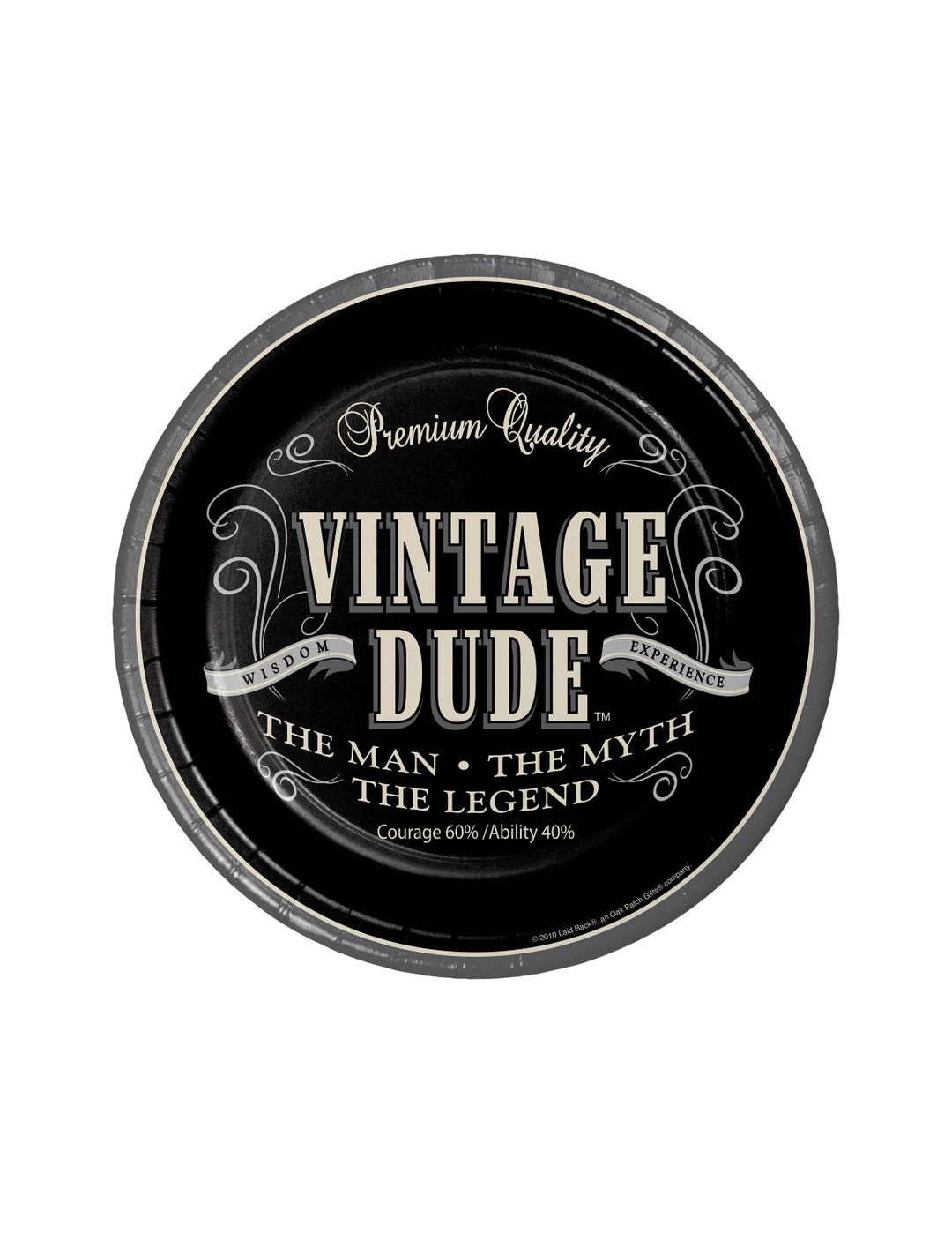 Vintage Dude Plates - Guy Birthday, Husband Birthday Party, Adult Man ...