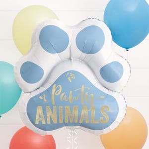 Paw Print Balloon Bouquet – 21" Pawty Animals Foil Balloon With Latex ...