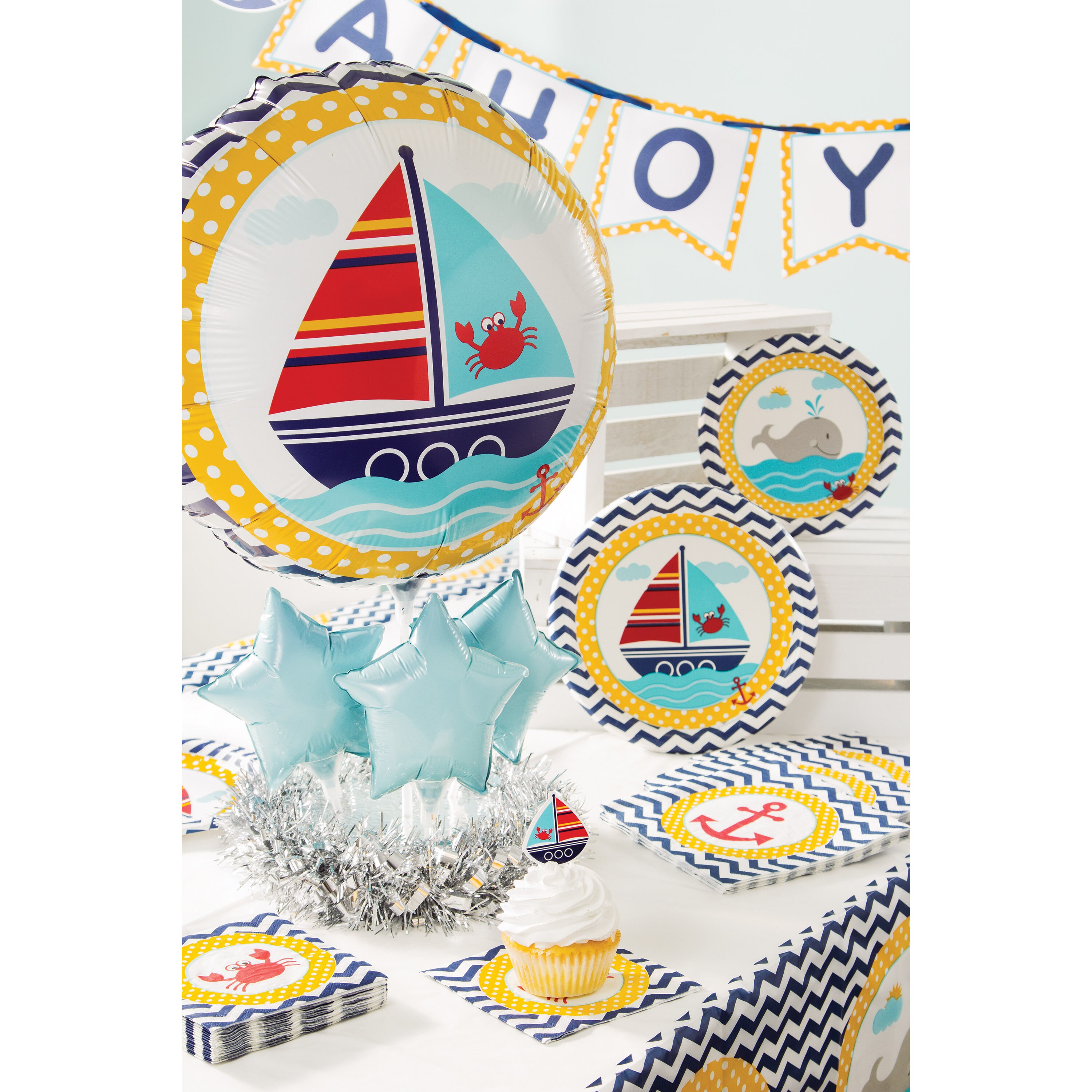 Nautical Cupcake Toppers Nautical Baby Shower Birthday Cake - Etsy