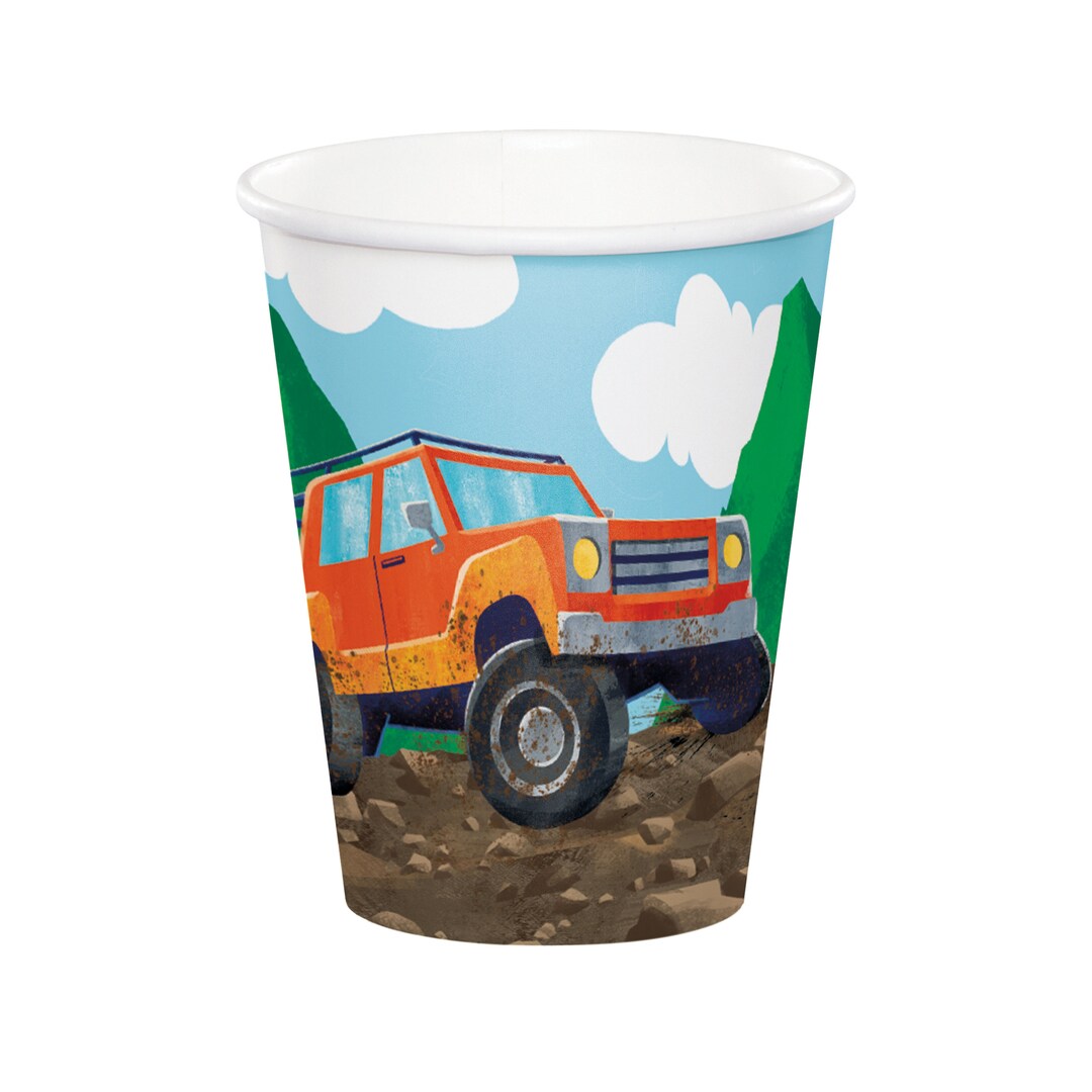 4x4 Party Cups - Adventure Birthday Cups, Explorer Birthday Decorations ...