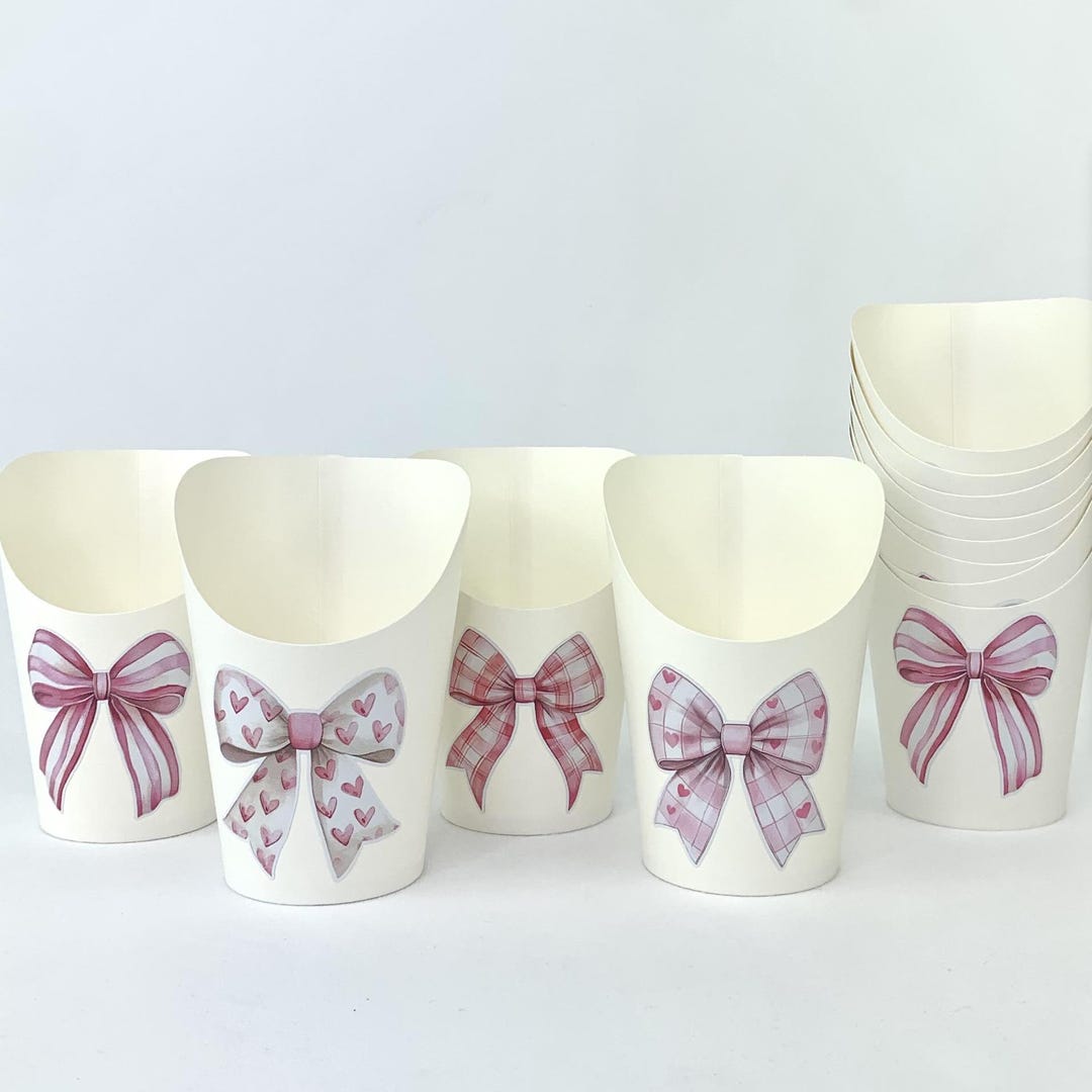 Pink Bows Charcuterie Cups - Coquette Bachelorette Party, Valentines ...