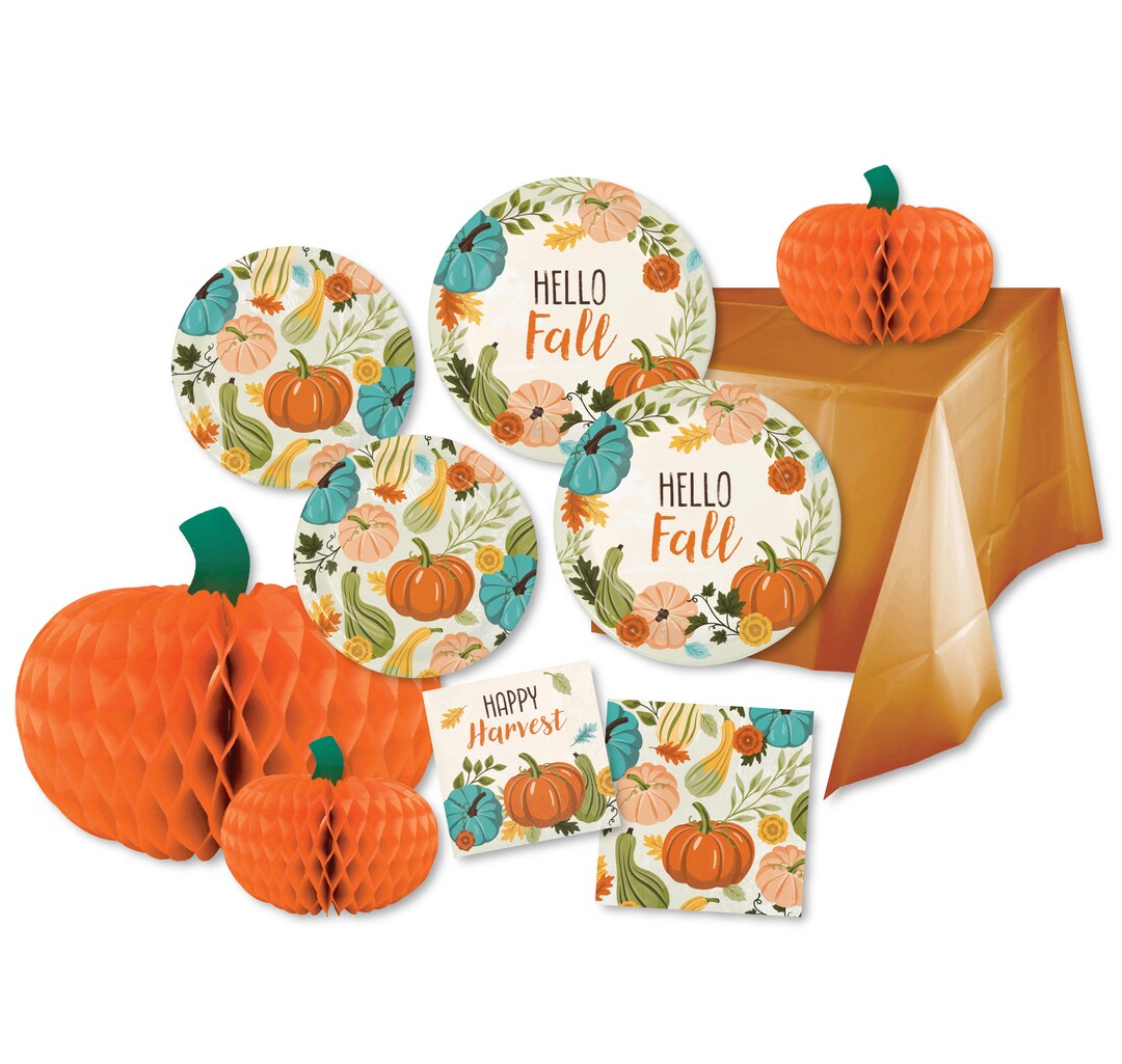 Fall Party Supplies - Harvest Party Decorations, Hello Fall Party ...