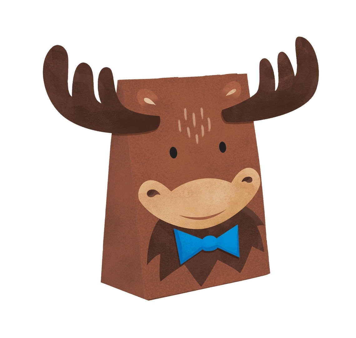 Moose Favor Bags Moose Birthday Lumberjack Birthday - Etsy